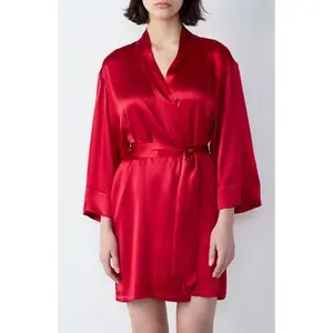 ETAM Pearly Deshabille Silk Robe - Cardinal