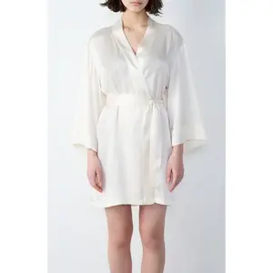 ETAM Pearly Deshabille Silk Robe - Perle