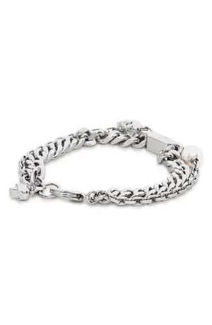 Alexander McQueen Skull Chain-link Bracelet - Crystal/pearl