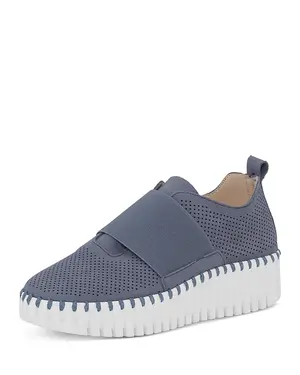 ILSE JACOBSEN Tulip Platform Wedge Flats - Grey Blue