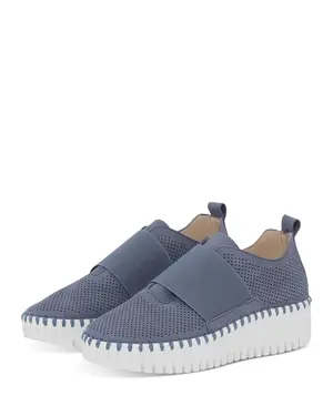 ILSE JACOBSEN Tulip Platform Wedge Flats - Grey Blue