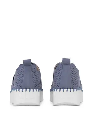 ILSE JACOBSEN Tulip Platform Wedge Flats - Grey Blue