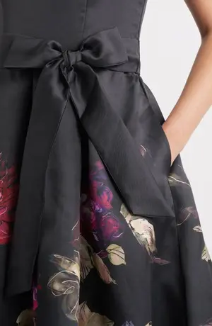 Eliza J Mikado Floral Flare Gown