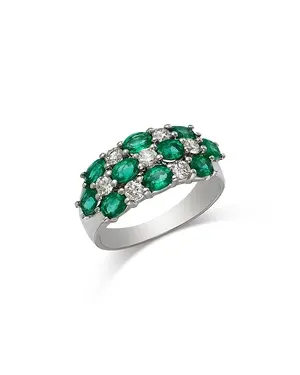 Bloomingdale'S Emerald & Diamond Ring In 14k White Gold - Green/white