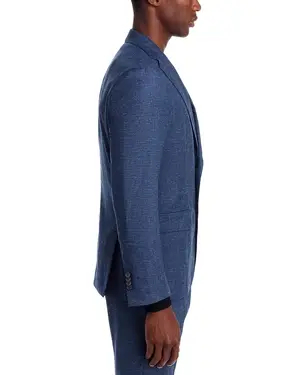 BOSS Melange Solid Slim Fit Suit Jacket - Dark Blue