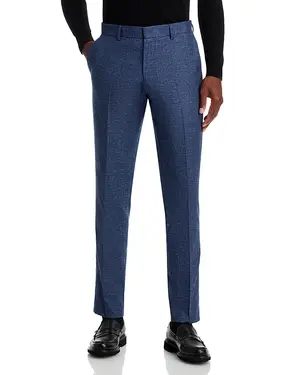 BOSS Melange Solid Slim Fit Suit Pants - Dark Blue