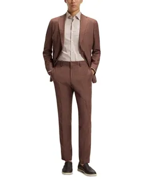 BOSS Melange Solid Slim Fit Suit Pants - Terracotta