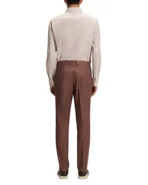 BOSS Melange Solid Slim Fit Suit Pants - Terracotta