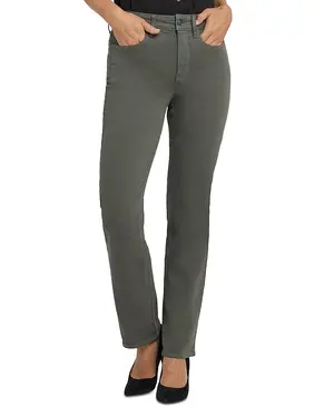 NYDJ Marilyn High-rise Straight Jeans - True Olive