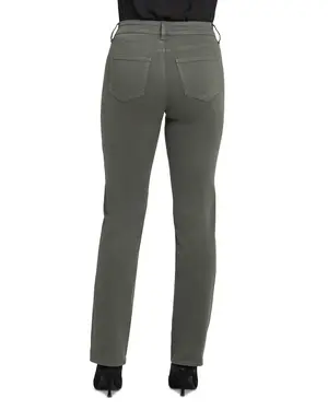 NYDJ Marilyn High-rise Straight Jeans - True Olive