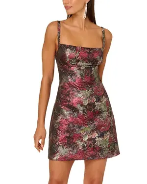 Metallic Jacquard Mini Dress