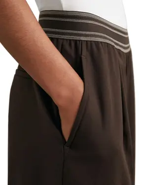 REISS Camelia Wide Leg Trousers - Chocolate