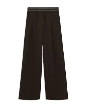 REISS Camelia Wide Leg Trousers - Chocolate