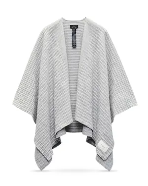 Rag & Bone Joni Waffle Wool Poncho - Grey