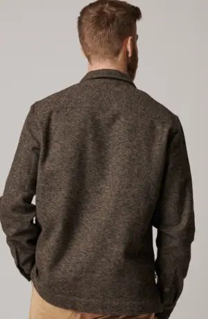 LEISURE LAB Cotton Tweed Button Up - Limestone