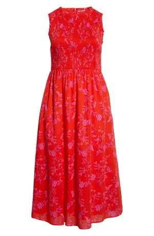 SUGARLIPS Fia Floral Smocked Sleeveless Maxi Dress