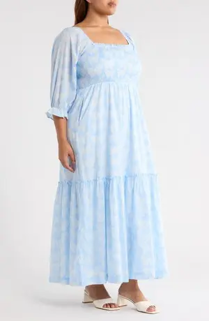 SUGARLIPS Aubry Butterfly Smocked Maxi Dress
