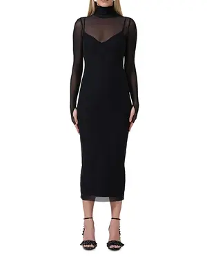 AFRM Power Mesh Bodycon Midi Dress