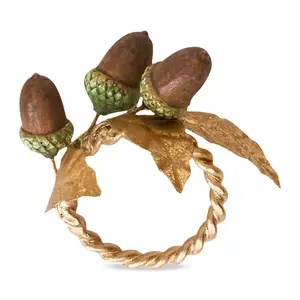 JULISKA Forest Walk Acorn Napkin Rings, Set Of 4