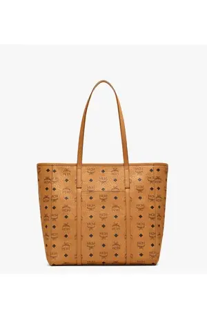 Mcm Toni Top-zip Shopper In Visetos