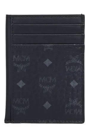 Mcm N/s Card Case In Visetos Original - Black