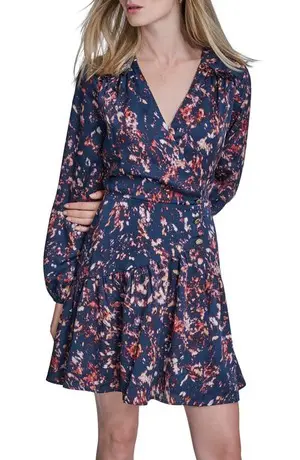 Bcbgmaxazria Printed Ruffle Mini Dress