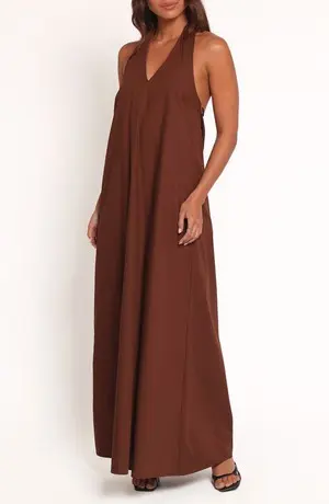 PETAL & PUP Kaida Halter Maxi Dress