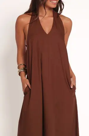 PETAL & PUP Kaida Halter Maxi Dress