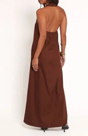 PETAL & PUP Kaida Halter Maxi Dress