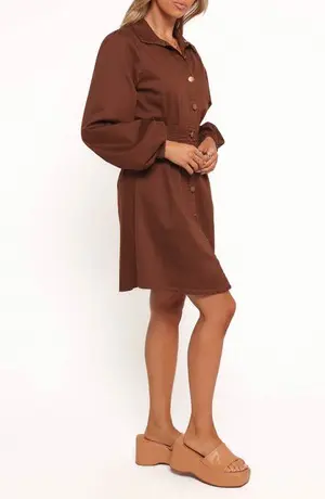 PETAL & PUP Phoenix Long Sleeve Mini Shirtdress