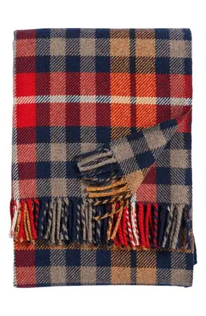 Pendleton Fireside Virgin Wool Throw - Hickory Navy/rust