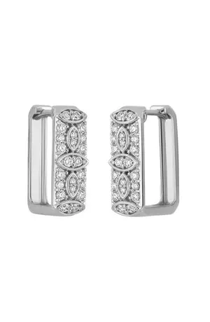 Bony Levy Mika Diamond Square Hoop Earrings - 18k White Gold