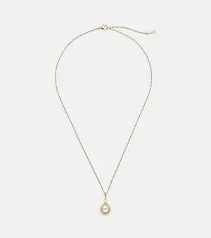 Mikimoto 18kt Yellow Necklace With Akoya Pearl And Diamond - Gold