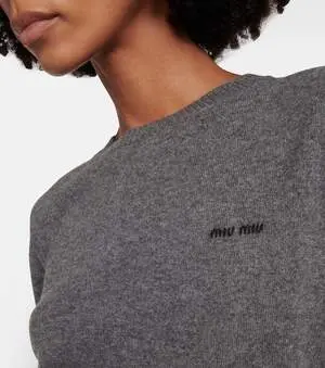 Miu Miu Logo Cashmere Sweater