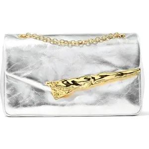 Alexis Bittar Angular Leather Shoulder Bag - Silver
