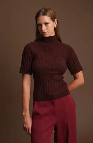 Deluc Oliver Rib Turtleneck Sweater - Cacao