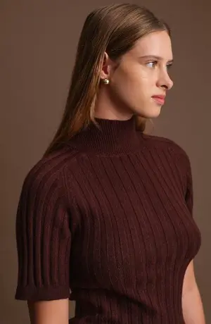Deluc Oliver Rib Turtleneck Sweater - Cacao