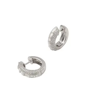 Shay 18-karat White Gold Diamond Hoop Earrings - Silver