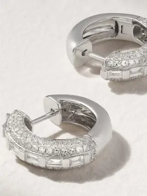 Shay 18-karat White Gold Diamond Hoop Earrings