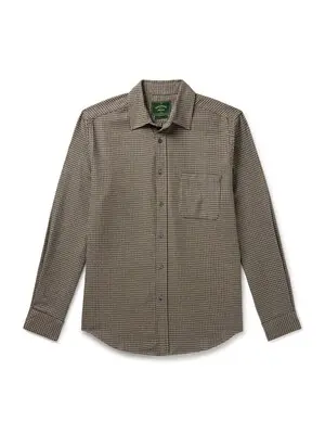 Portuguese Flannel Dylan Puppytooth Cotton-flannel Shirt - Green