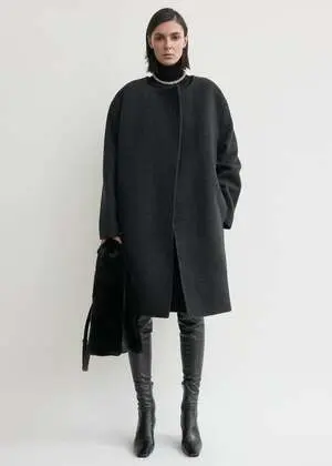 TOTEME Collarless Felt Coat