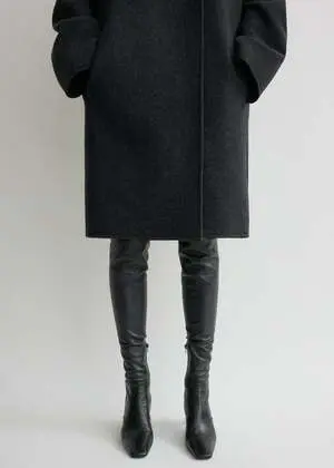 TOTEME Collarless Felt Coat