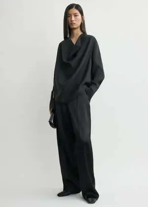 TOTEME Oversized Blouse With Cowl Neckline - Black