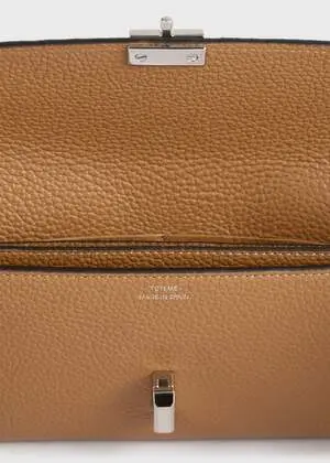TOTEME T-lock Grained-leather Wallet - Brown