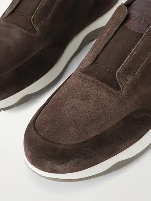 Berluti Echappée Suede Slip-on Sneakers
