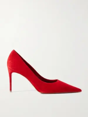 CHRISTIAN LOUBOUTIN Kate Max 85 Suede Pumps - Red