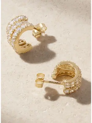BY PARIAH Classic Sapphire And Diamond Hoop Earrings