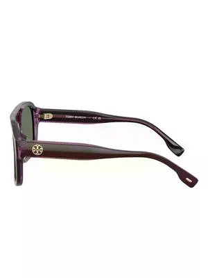 Tory Burch Double-bridge Sunglasses With Logo Detail