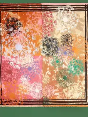 LANCEL Quadri Feux D'artifice-motif Scarf - Orange