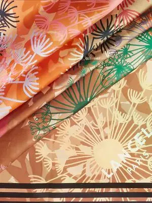 LANCEL Quadri Feux D'artifice-motif Scarf - Orange